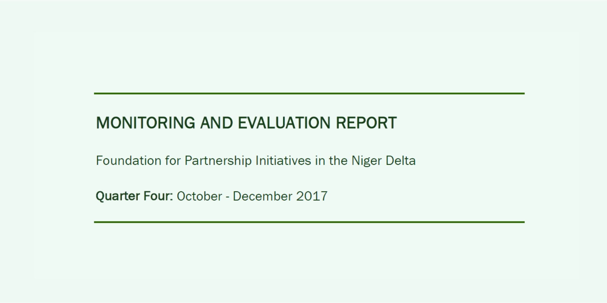 PIND Q4 October - December 2017 Progress Report — PIND Foundation PIND Q4 October - December 2017 Progress Report — PIND Foundation